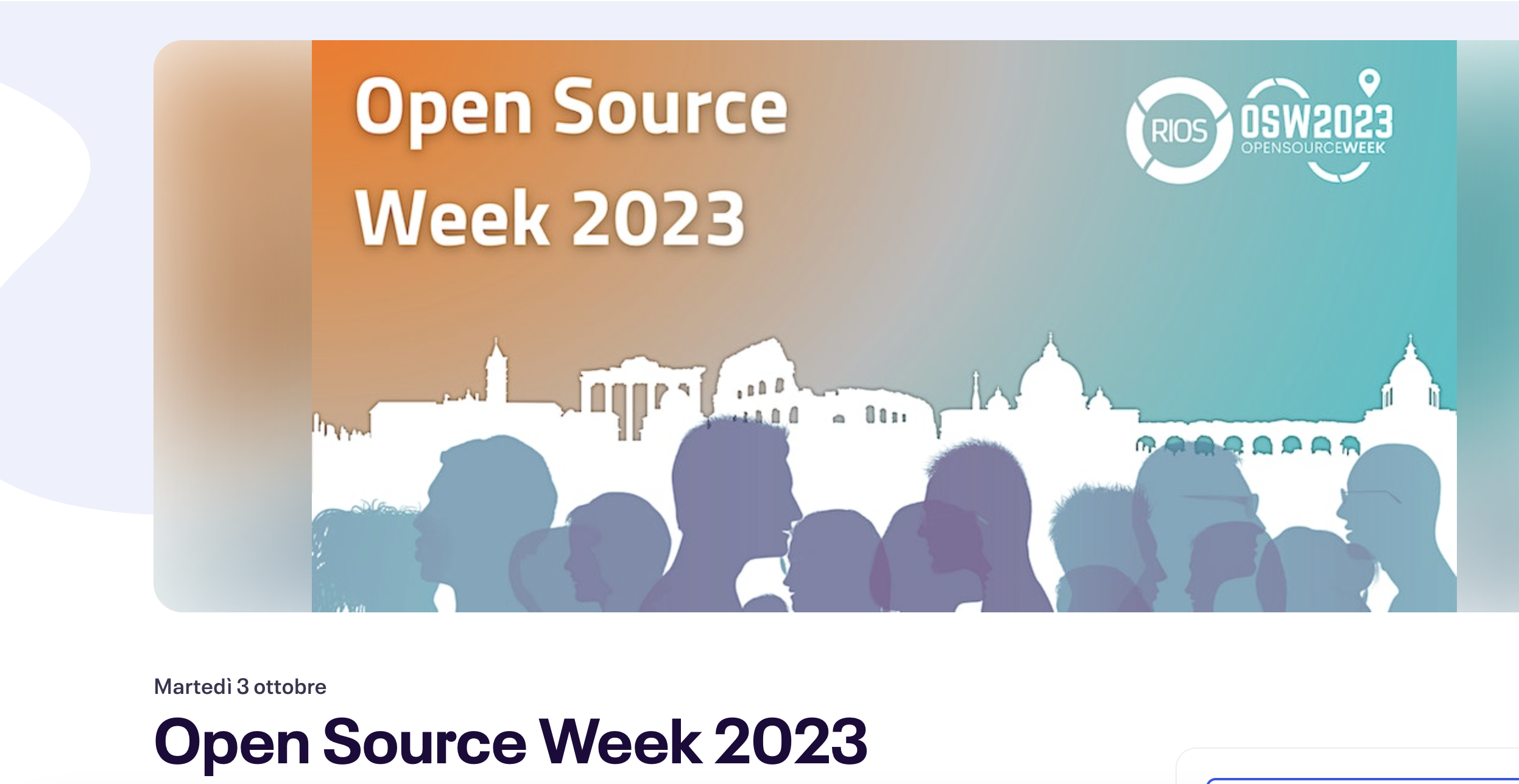 Open Source Week 2023 - la prima edizione dell’open source week in presenza - Visibilità